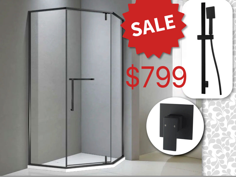 *Bundle Value Package*-No.5-900x900 CPA900 Black Shower box set +showe ...