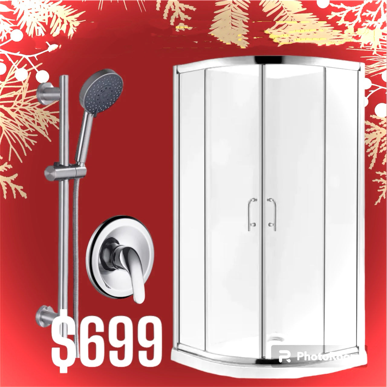 *Bundle Value Package*-No.4-900x900 Curve Shower box set +shower mixer ...